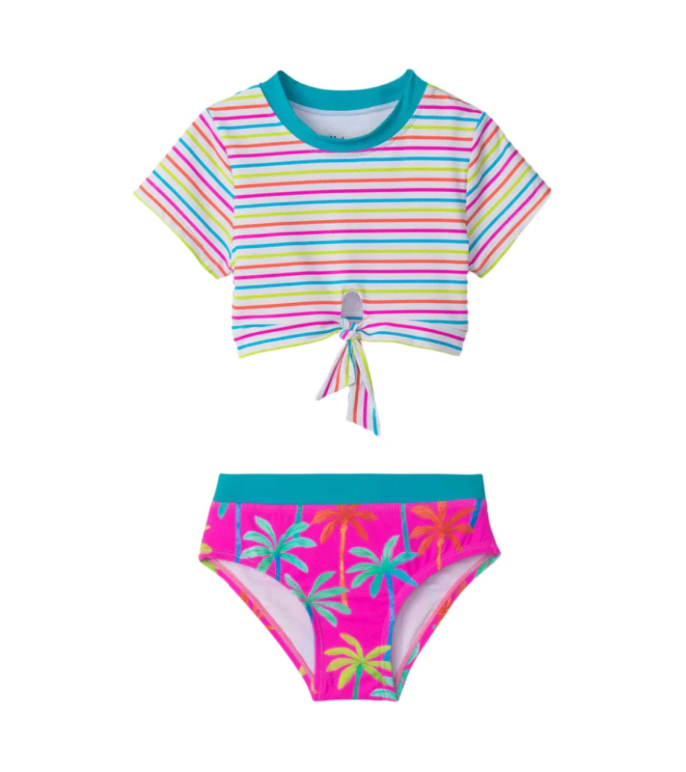 Hatley Girls Short Sleeve Tankini Set (Painted Palms) - babyandme.ca ...