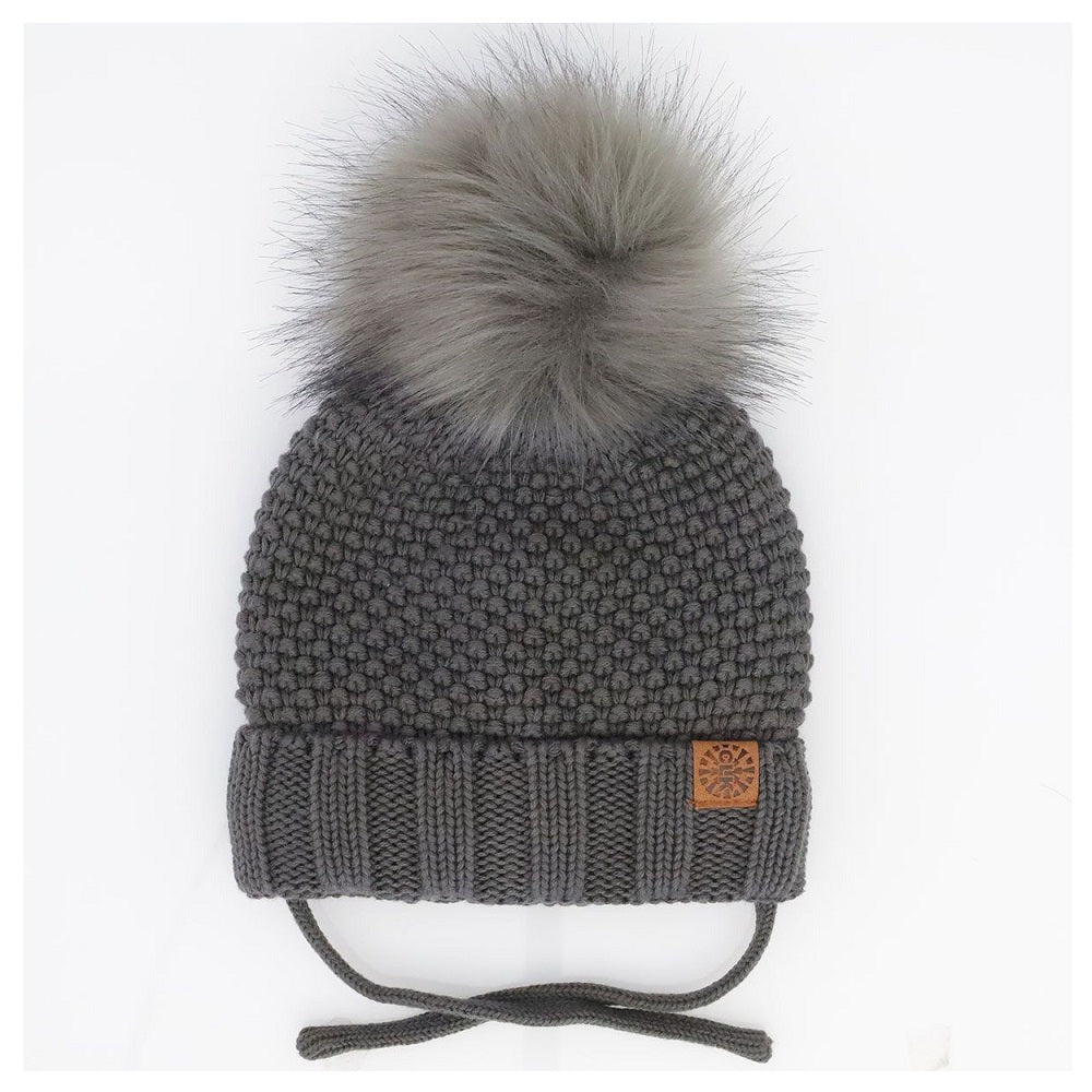 Calikids W2102 Knit Pompom Hat (Charcoal) - babyandme.ca – babyandme.ca ...
